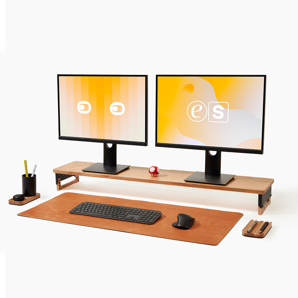 Wood Monitor Stand for Desk with Adjustable Height. 5 Sizes